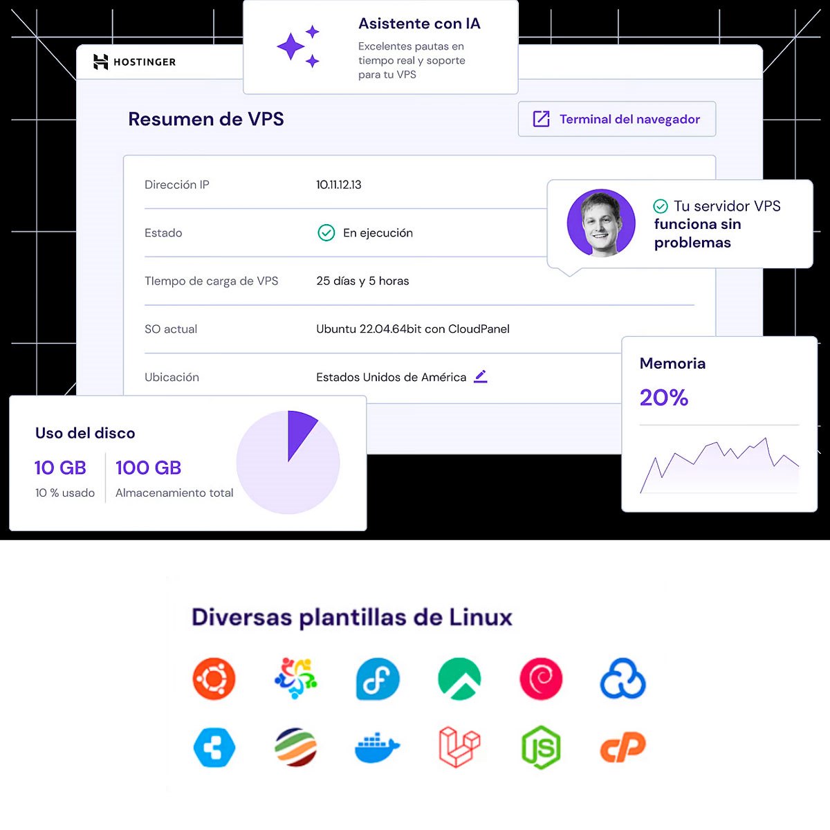 Promoción Servidor VPS Hostinger CUPON 20% - VPS Cloud Económico